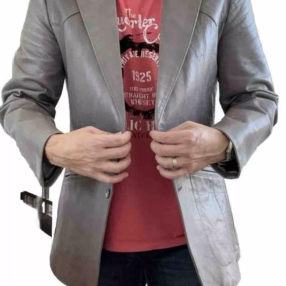 Remy Leather | Jackets & Coats | Remy Beautiful Gray Lambskin Leather ...